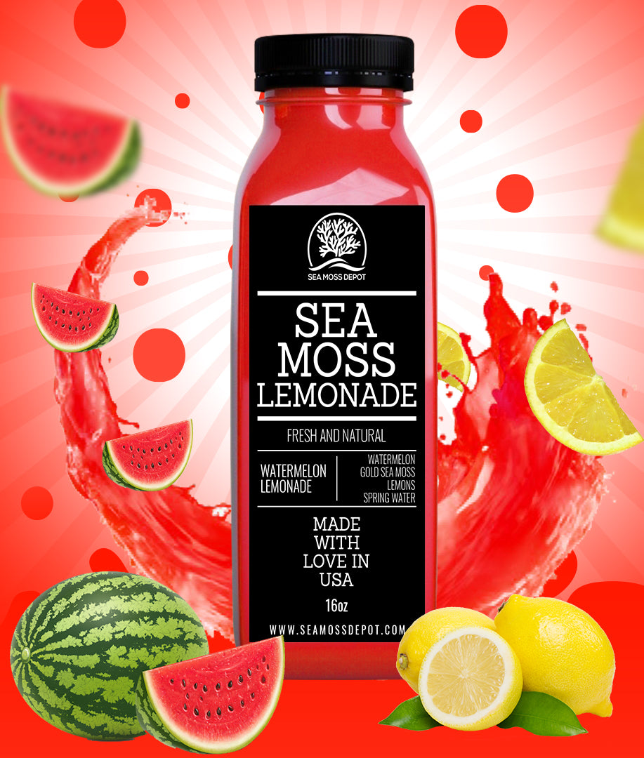 Watermelon Sea Moss Lemonade – 16oz | Natural Immune & Wellness Boost ...