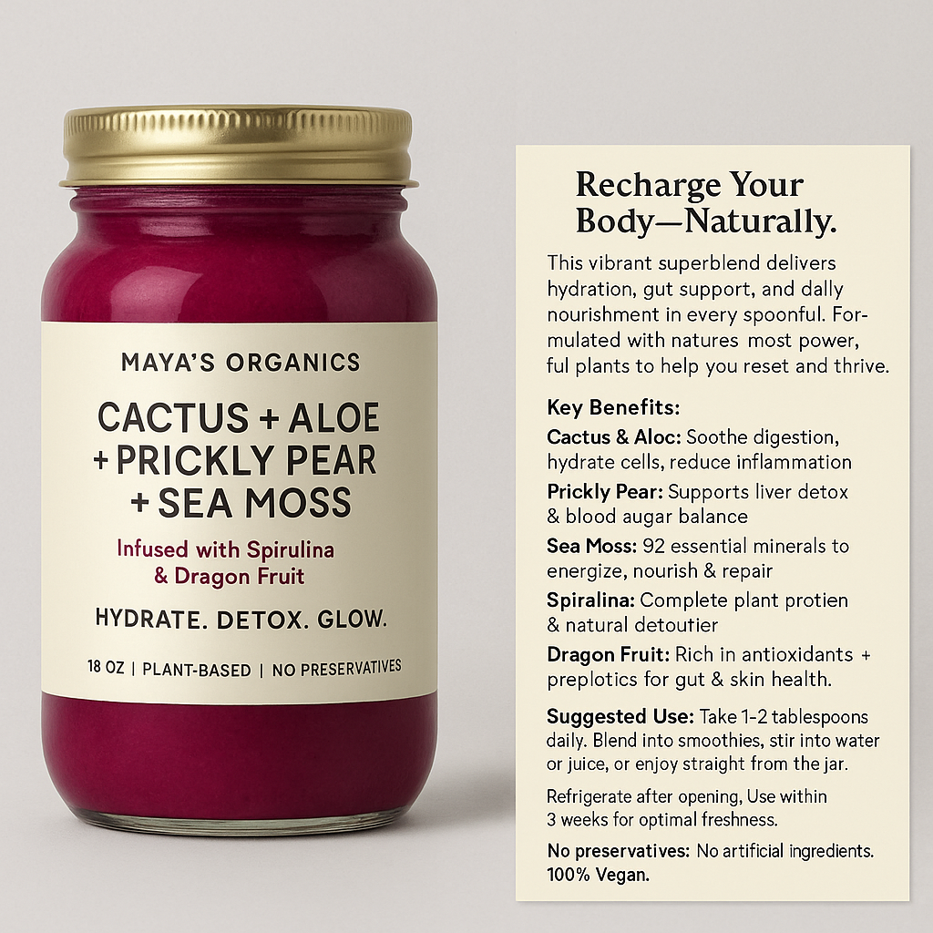 Cactus + Aloe + Prickly Pear + Sea Moss Wellness Blend | Detox, Digest ...